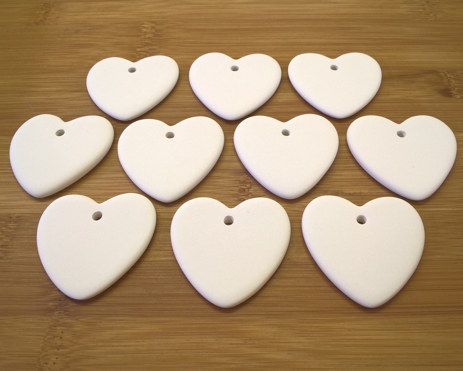 10 Ceramic Hearts 5cm. for Painting/decoupage/etc 'cold Finish' or ...