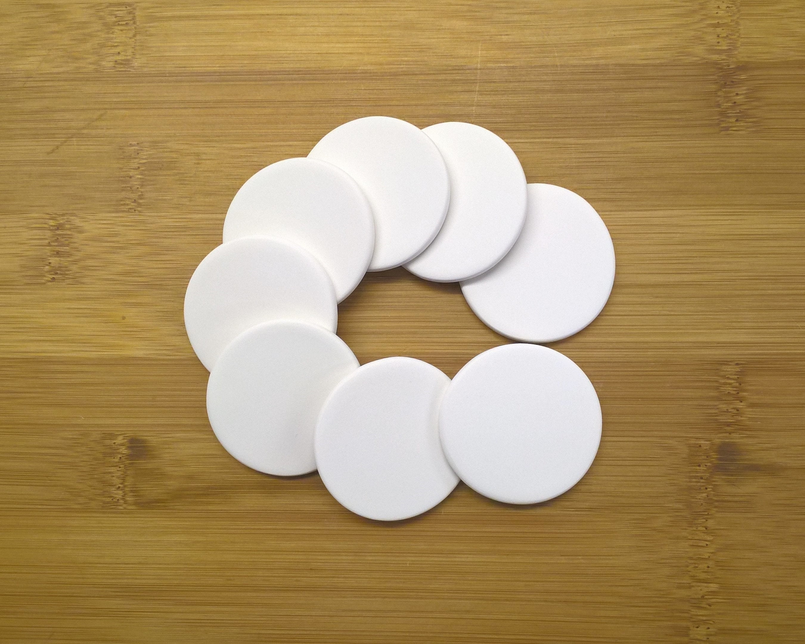 8 Round Ceramic Blank Tiles 4.5cm. for Painting/decoupage/etc 'cold ...