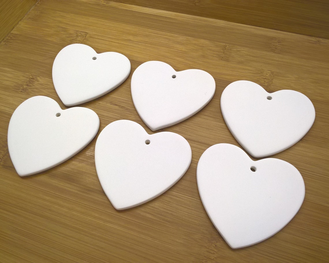 25 Ceramic Hearts 7cm X 7cm. for Painting/decoupage/etc - Etsy