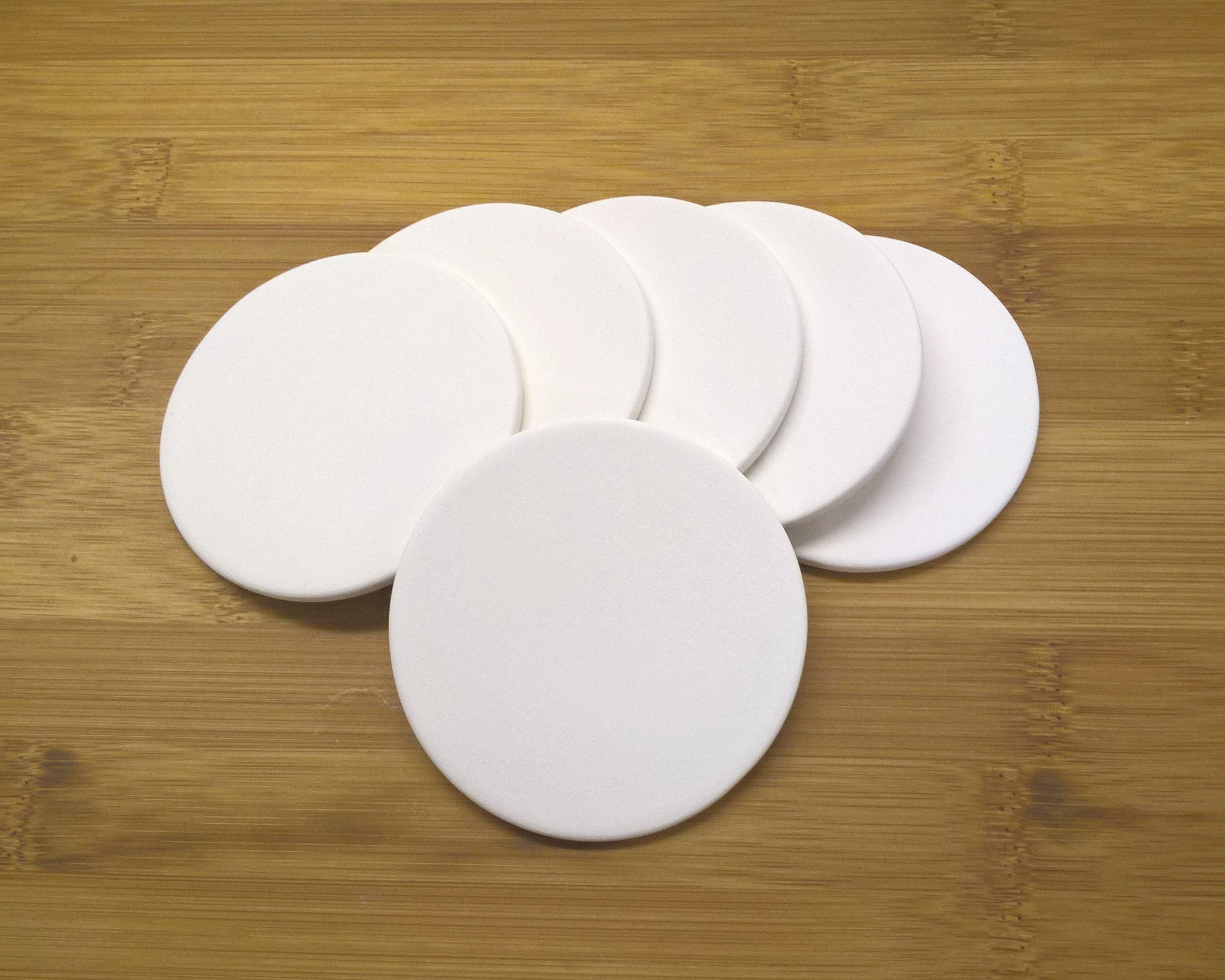 6 Round Ceramic 7cm Blank Tiles. for Painting/decoupage/etc 'cold ...