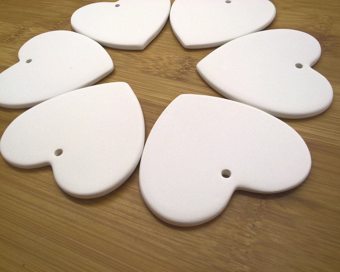 25 Ceramic Hearts 7cm X 7cm. for Painting/decoupage/etc - Etsy