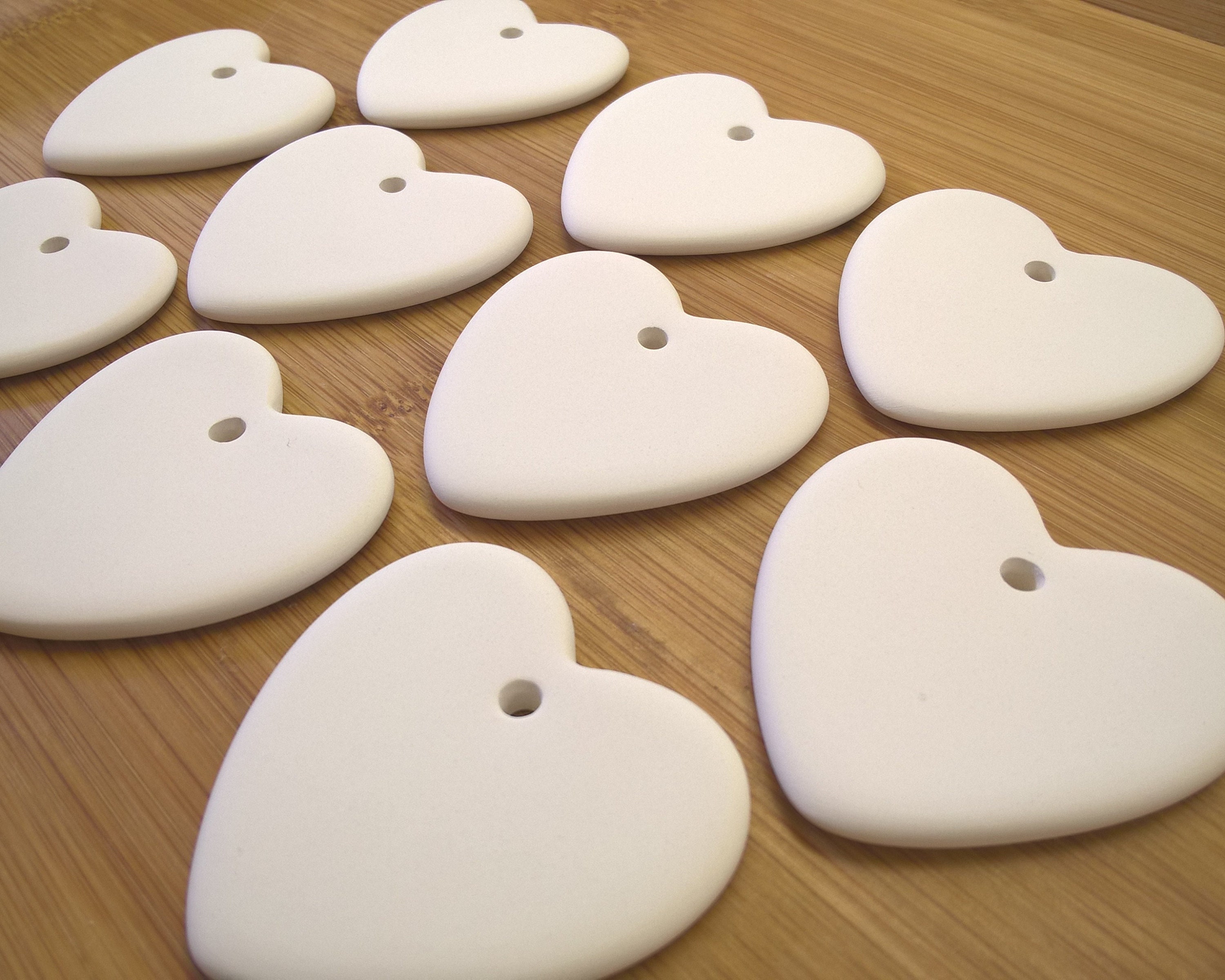 10 Ceramic Hearts 5cm. for Painting/decoupage/etc 'cold | Etsy UK