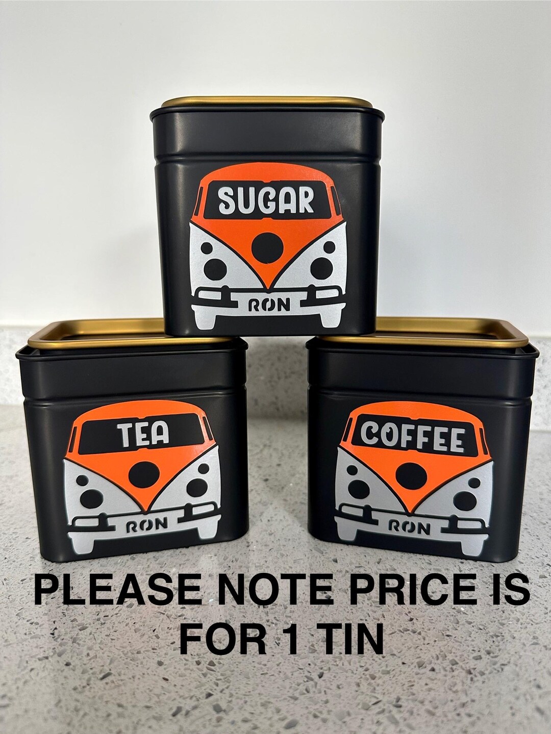Personalized Campervan Kitchen Storage Tins: Tea, Split Screen Camper ...