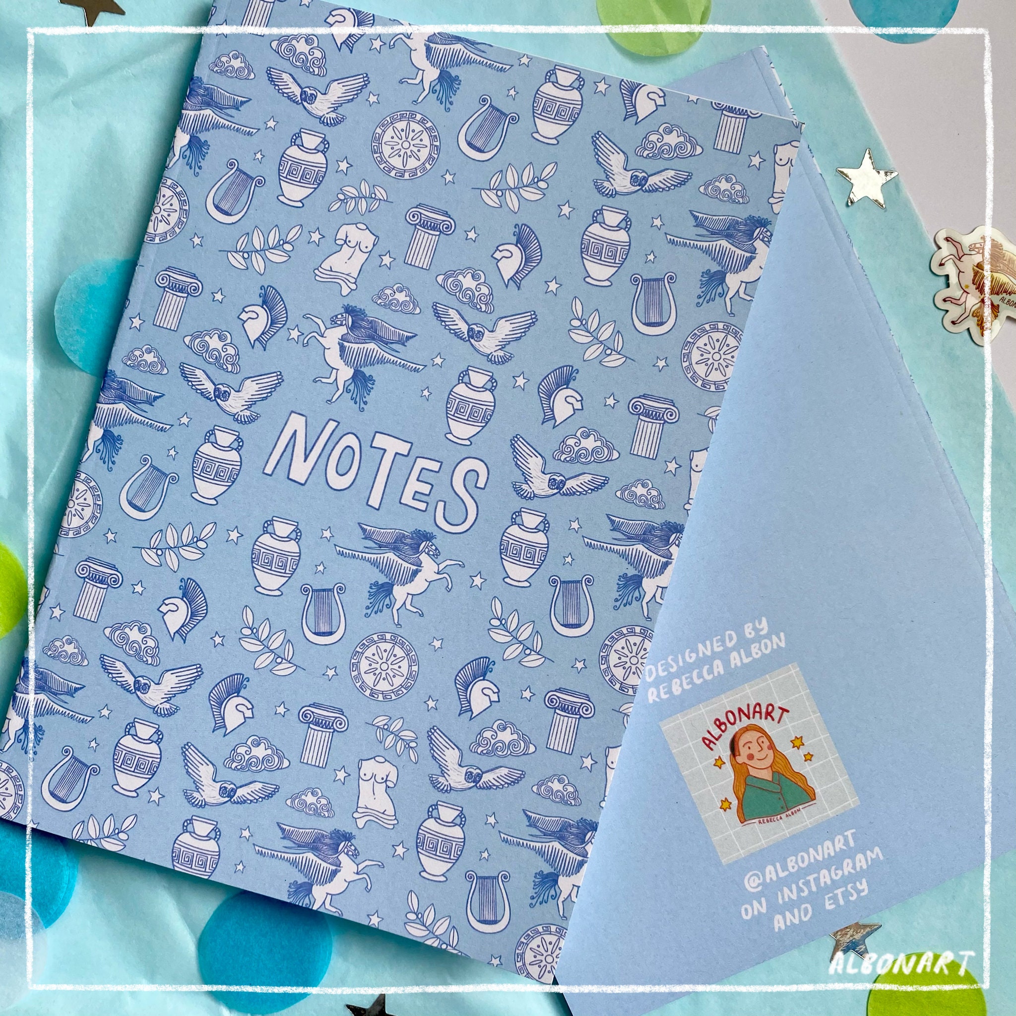 A5 Greek Mythology Notebook Lined Paper Recycled Card - Etsy