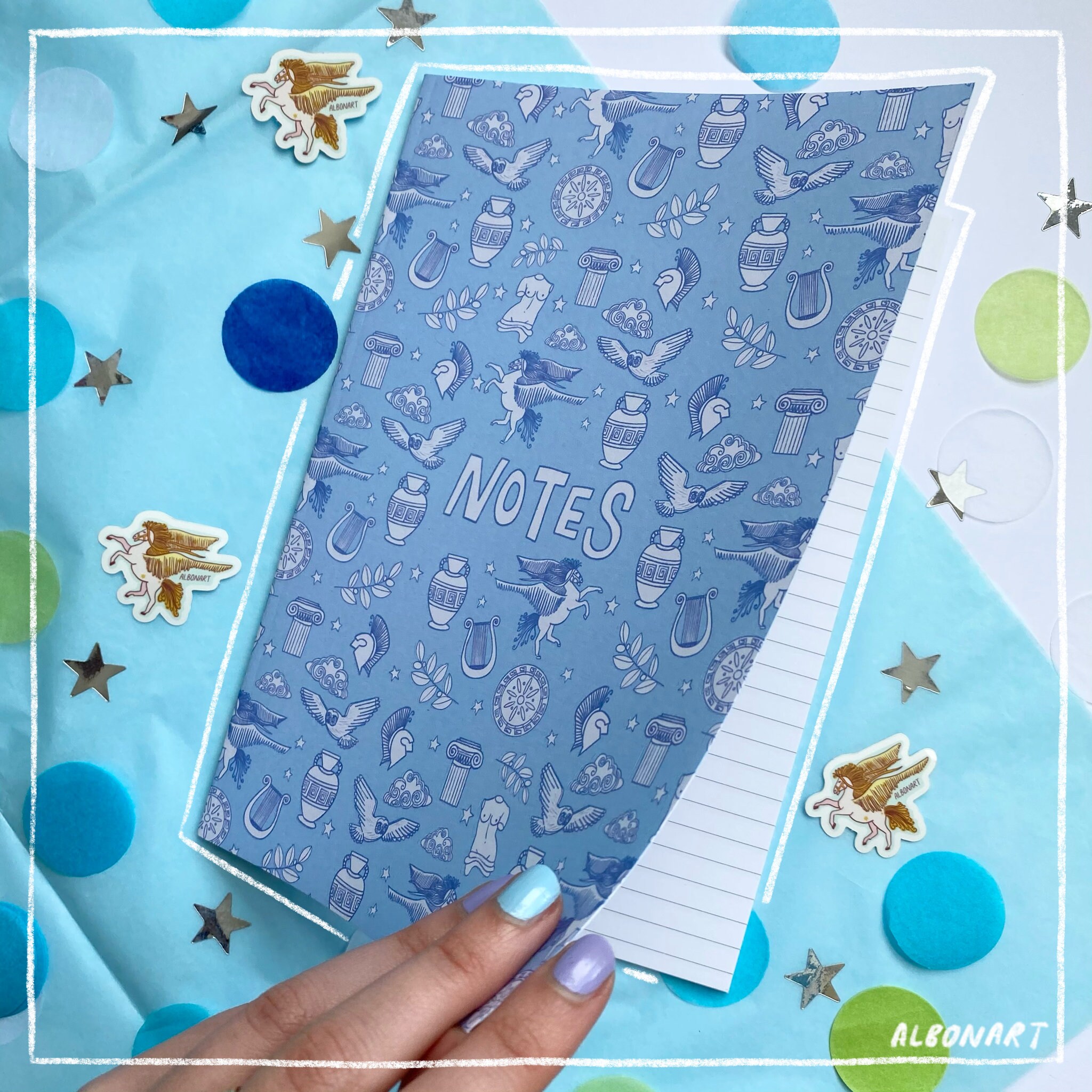 A5 Greek Mythology Notebook Lined Paper Recycled Card | Etsy