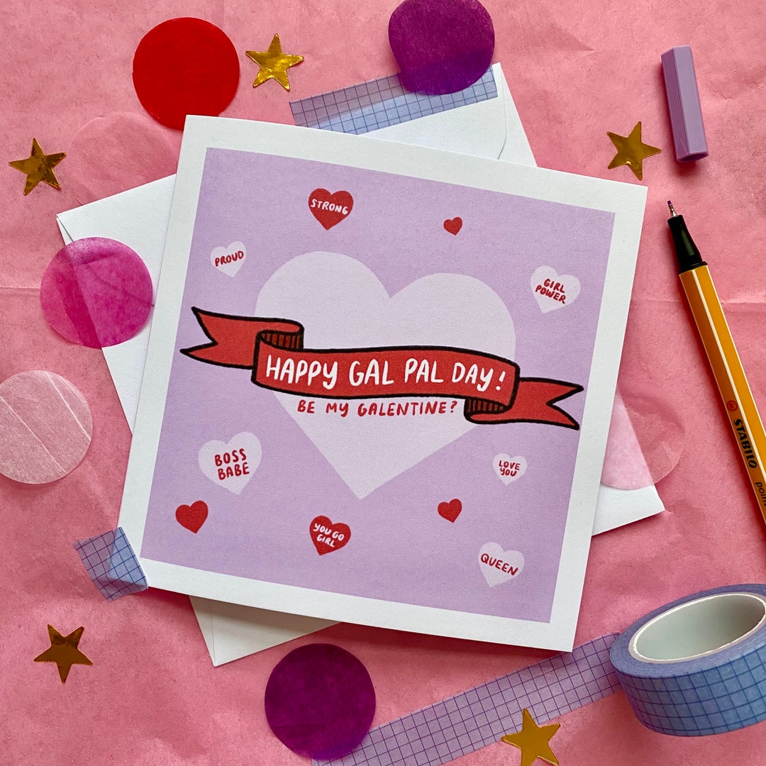 Happy Gal Pal Day! | 10x10cm Square Valentine’s/galentine’s Day Card - Etsy