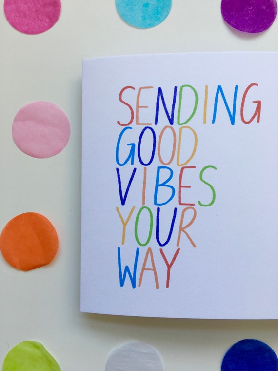 Sending Good Vibes Your Way Greetings Card | Etsy