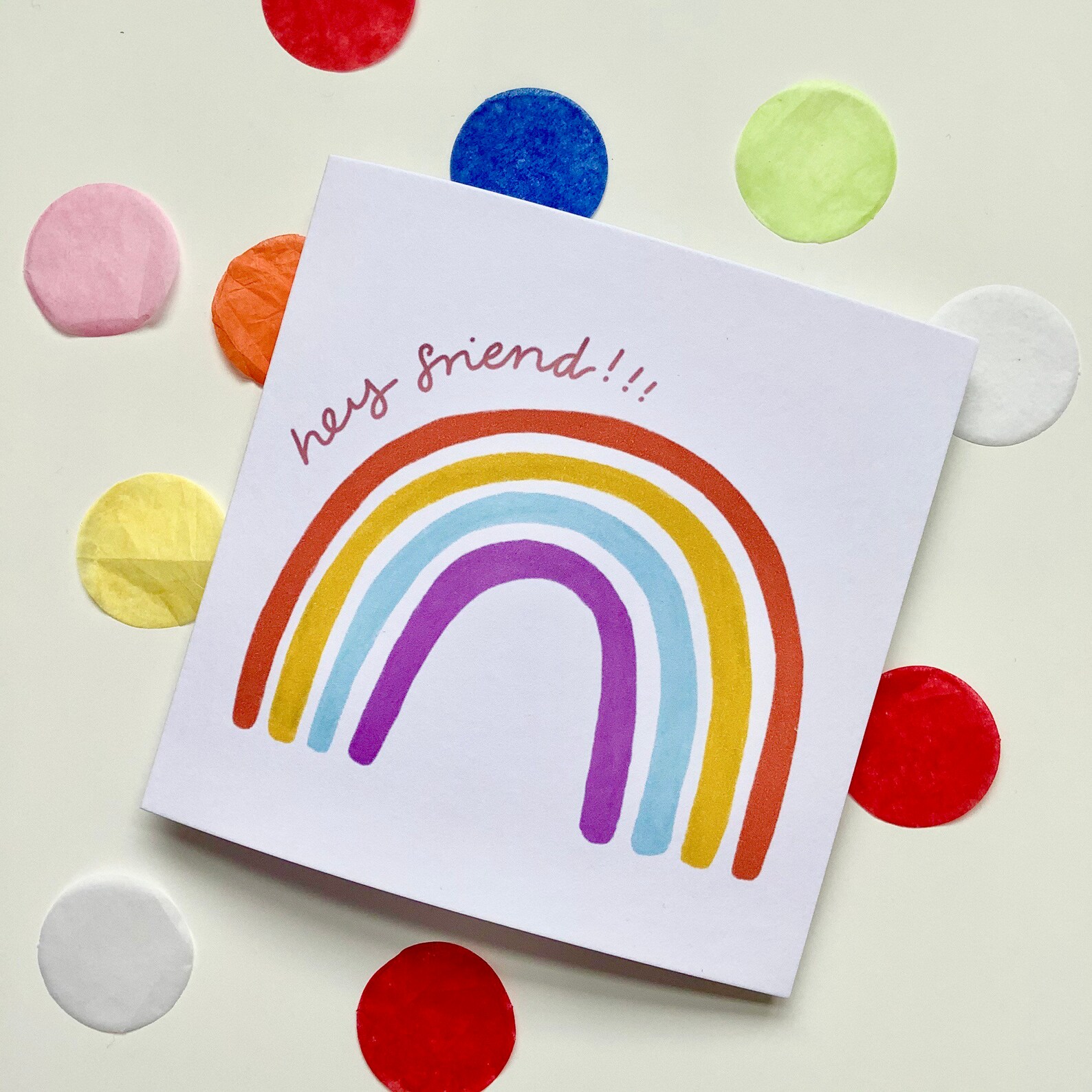 Hey Friend 5x5 Square Greetings Card - Etsy Hong Kong
