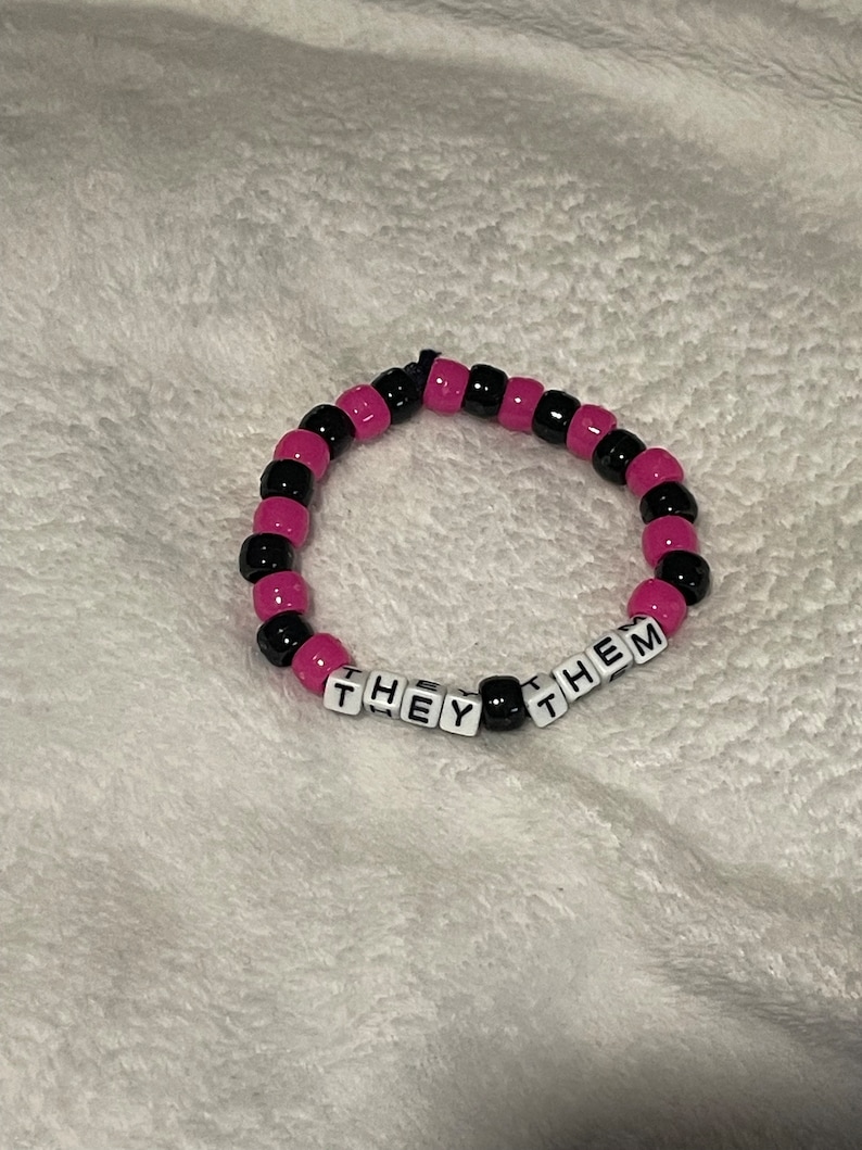 Magenta Pink and Black Scene Scenecore Mall Goth Emo Kandi Bead “they ...