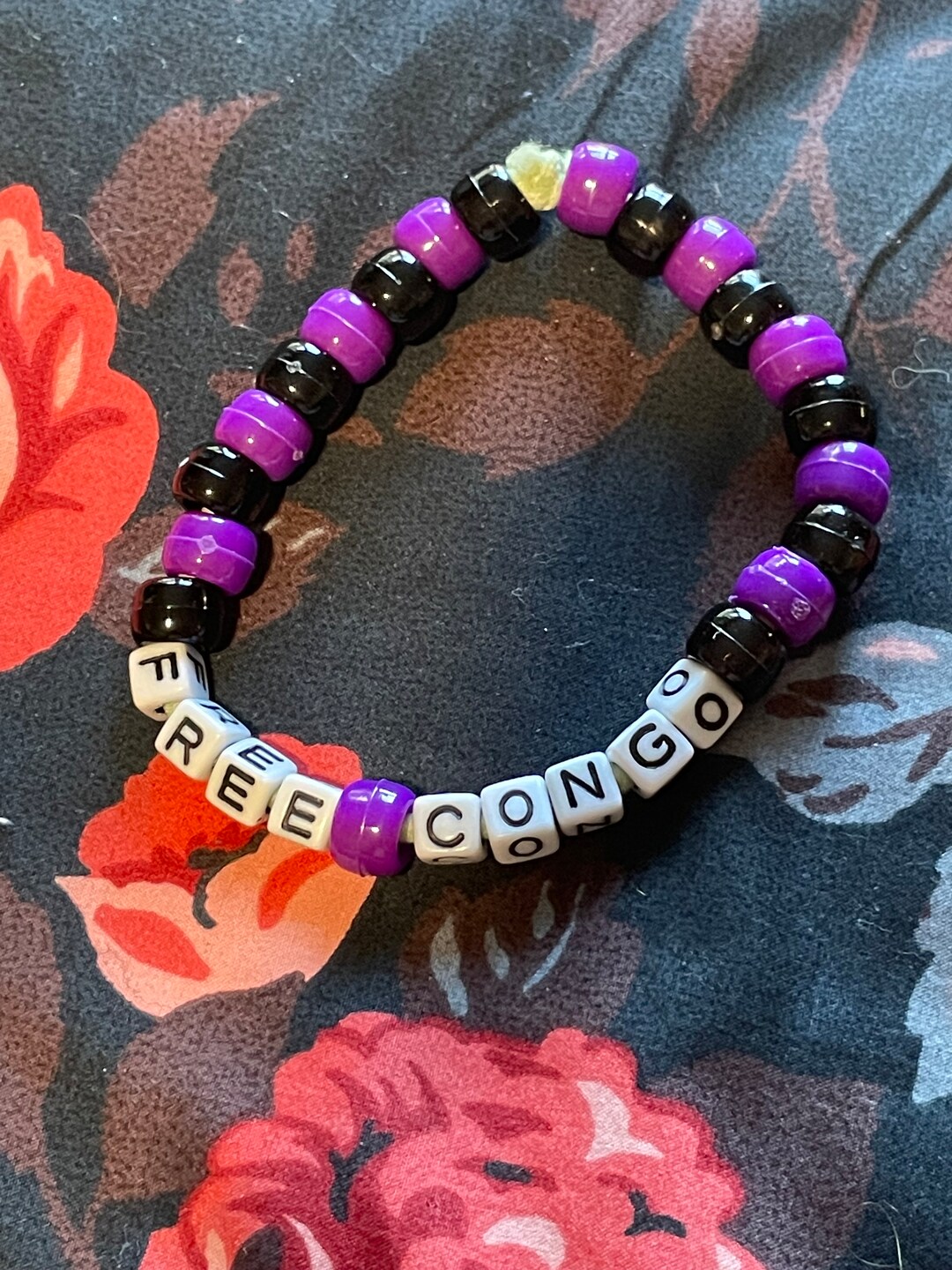 Purple and Black Goth Cybergoth “free Congo” Kandi/pony Bead Rave ...