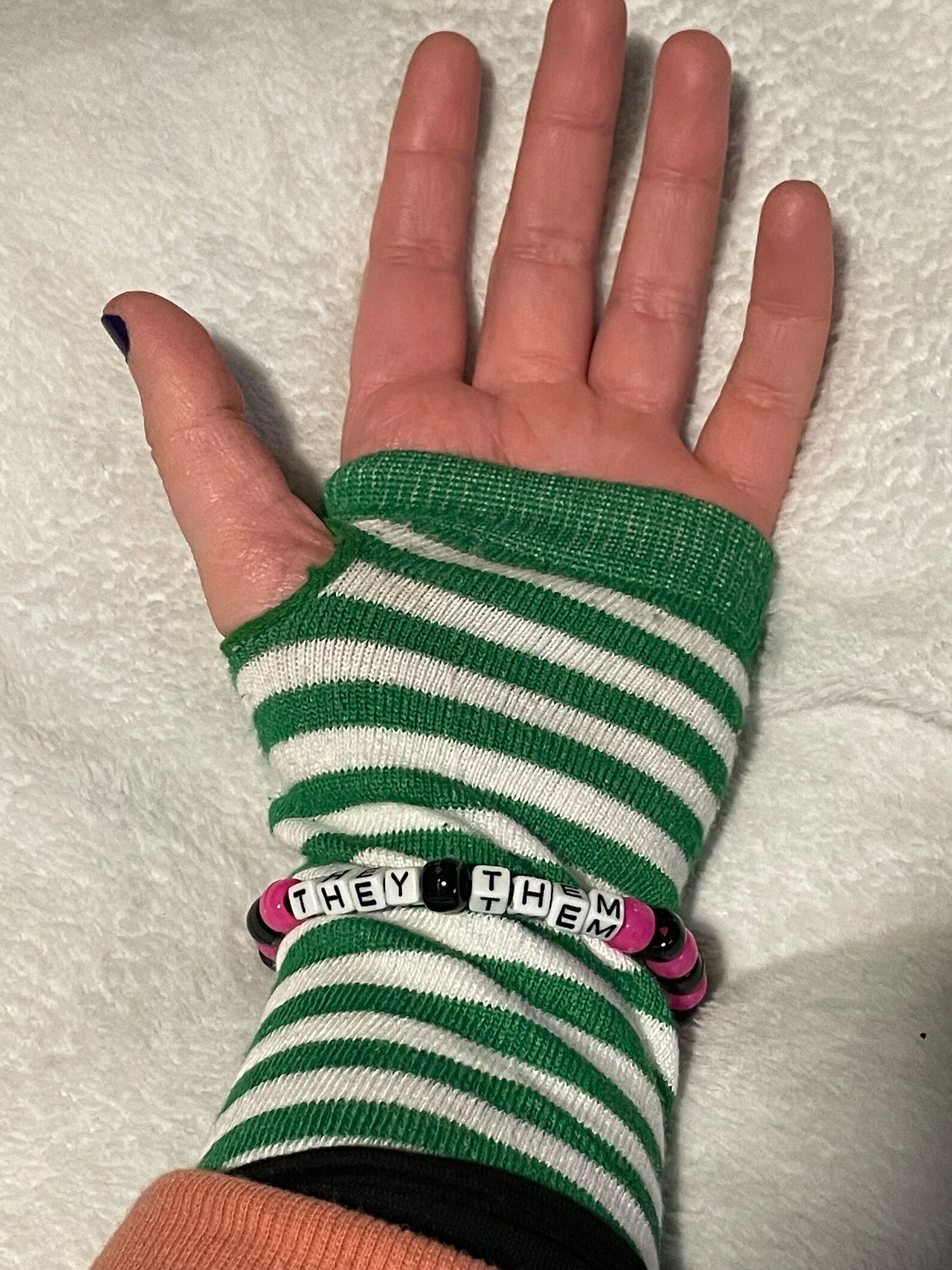 Magenta Pink and Black Scene Scenecore Mall Goth Emo Kandi Bead “they ...