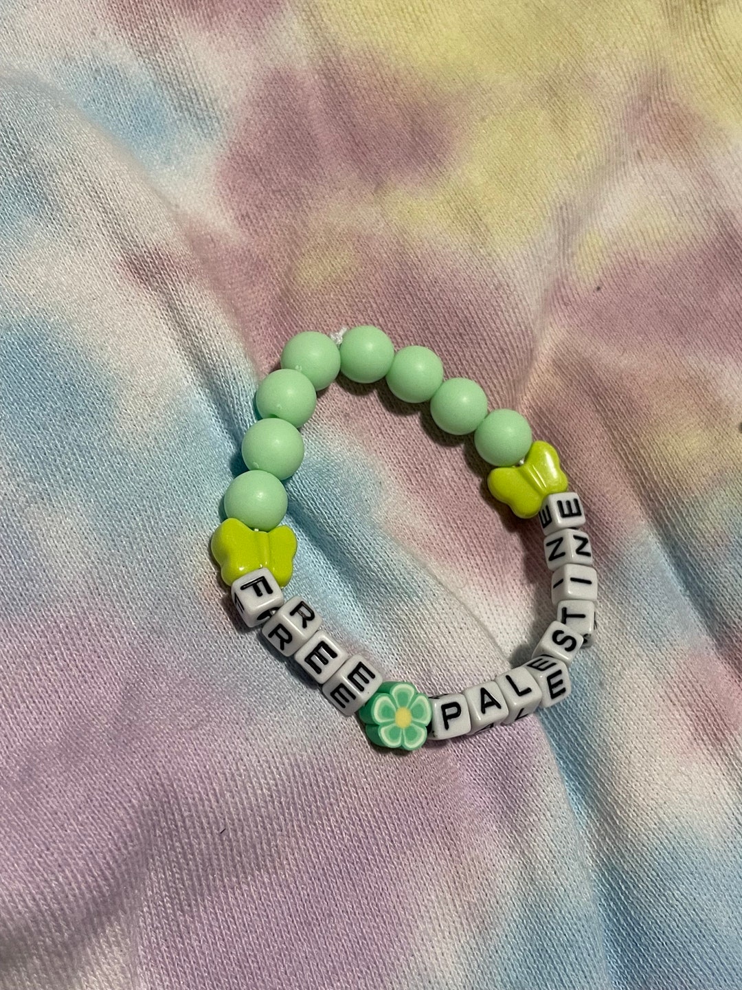 Sea Foam Green “FREE PALESTINE” Kandi Bracelet || All Donations to ...