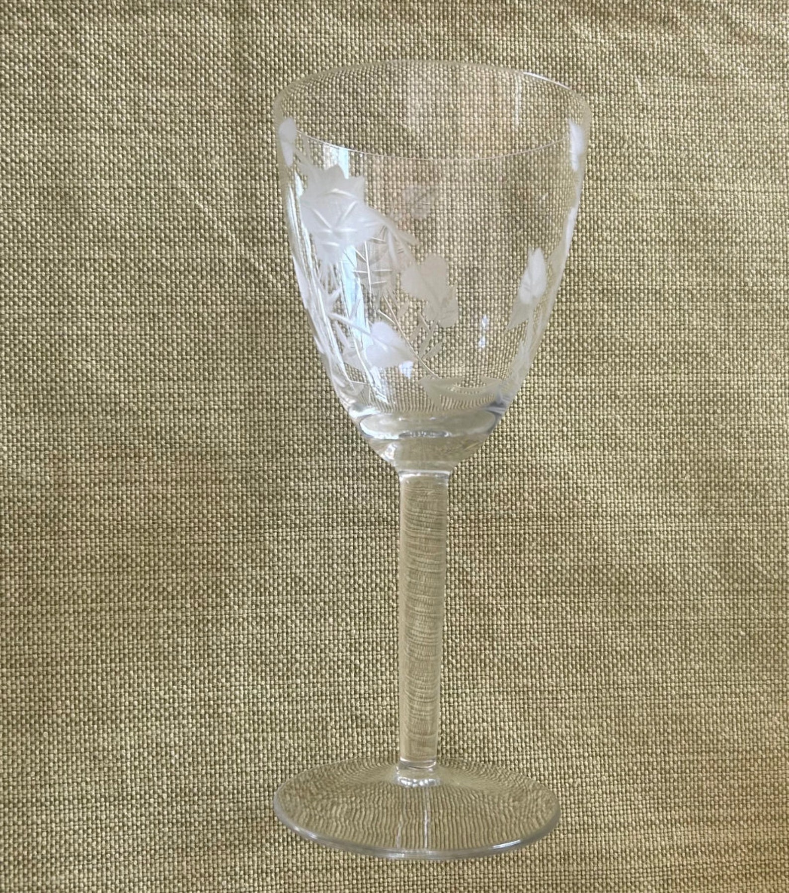 Vintage 1940s Etched Wine Glasses - Etsy