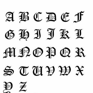 Old English Initial Necklace, Curb Chain Necklace, Personalized Initial ...