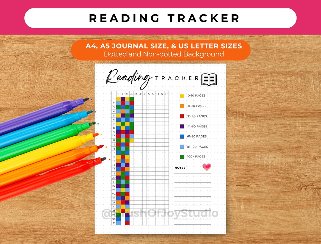Yearly Reading Tracker - PRINTABLE Journal Page - Book Journal ...