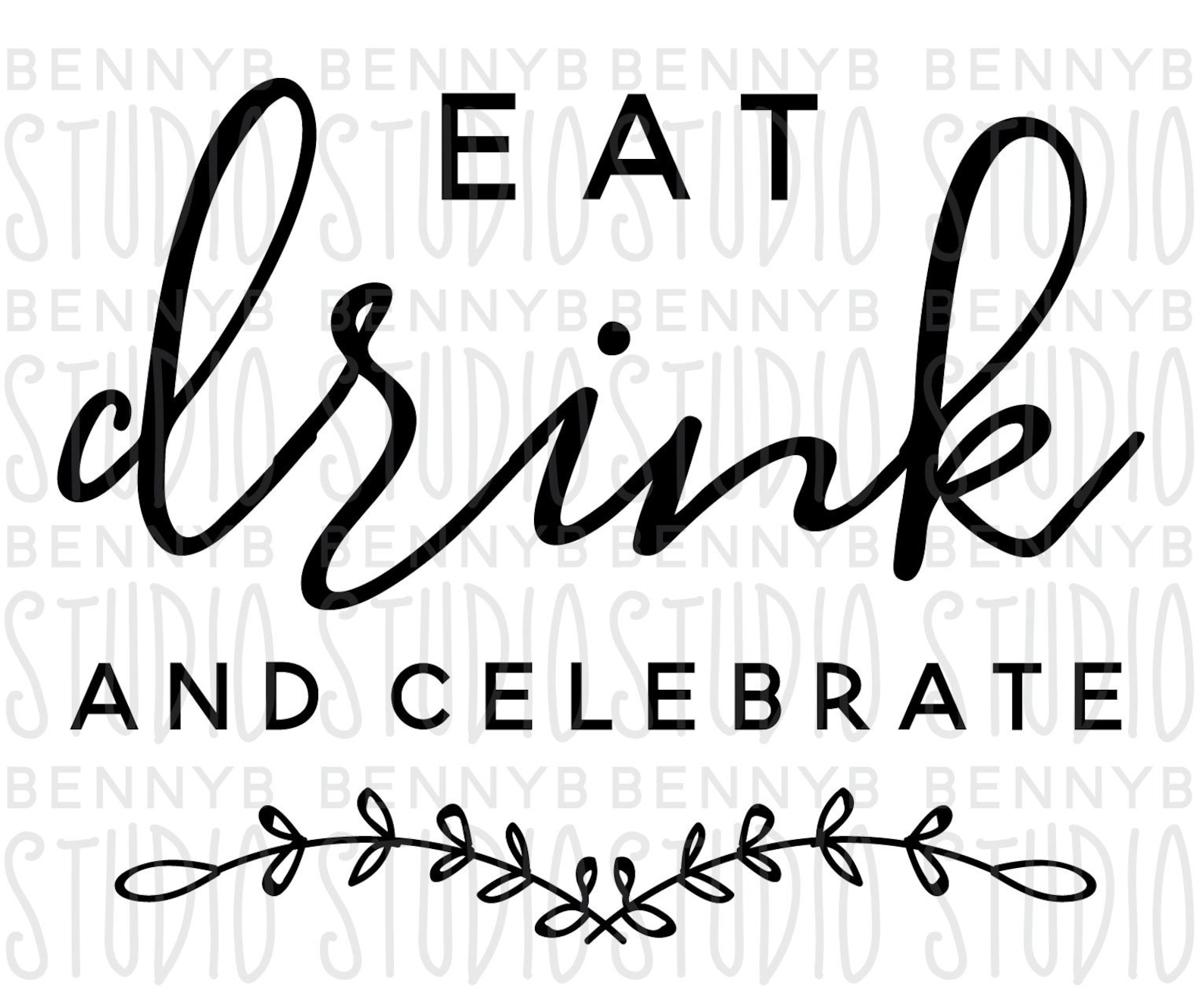 Eat Drink and Celebrate svg Iron on tote bag design | Etsy