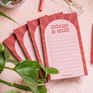 Things & Stuff Notepad, Daily To-do List, Daily Agenda, School Notepad ...