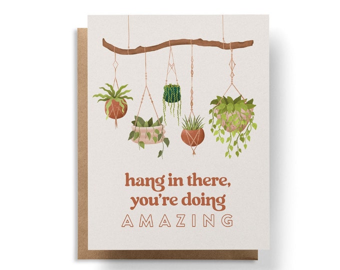 Hang in There Card, Sympathy Card, Thinking of You Card, Friendship ...