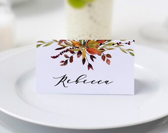 Thanksgiving Place Cards Autumn Place Cards Folded Tent - Etsy