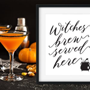 Witches Brew Sign, Halloween Printable Sign, Halloween Art Print, Fall ...