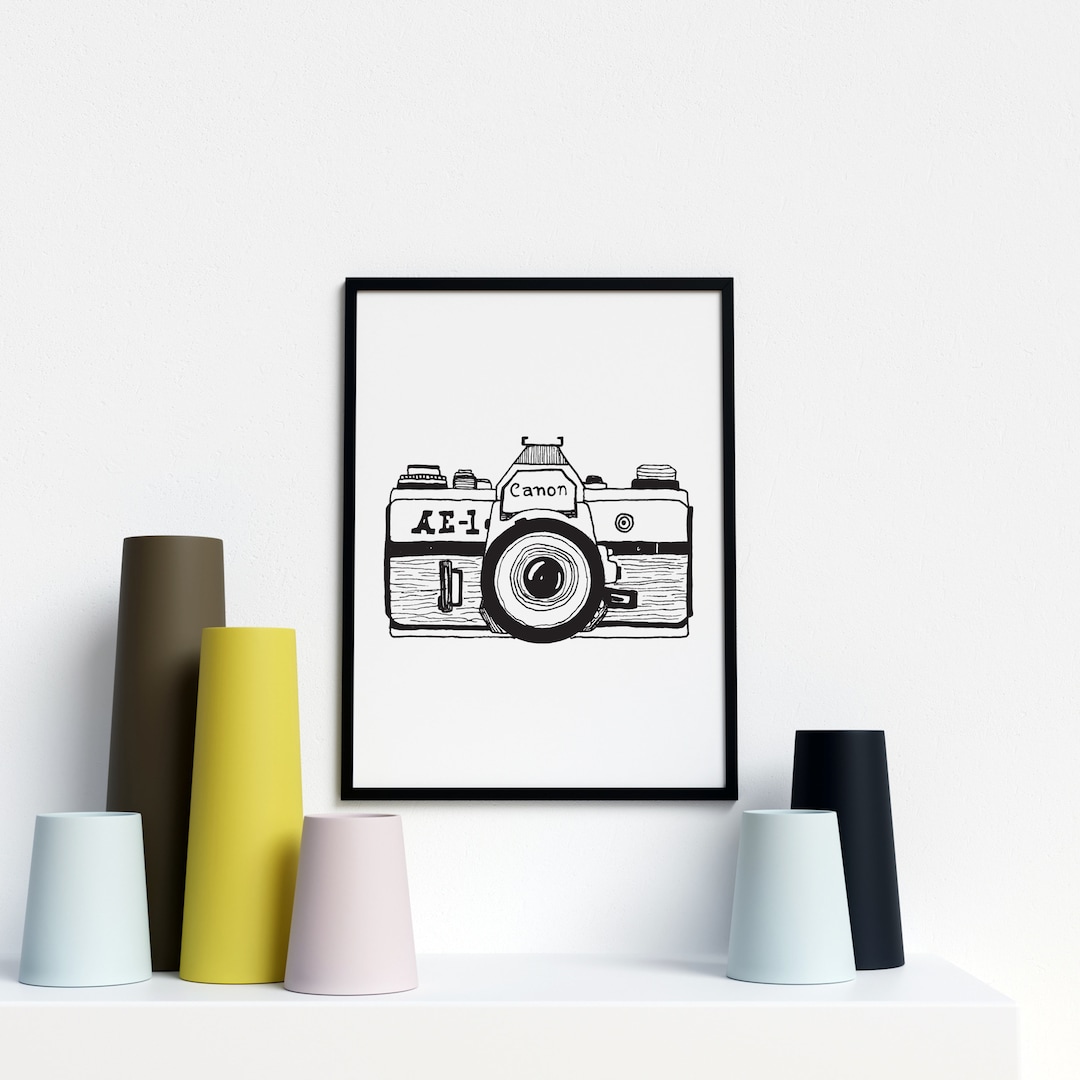 Camera Art Print, Illustration Print, Photographer Gift, Photography ...