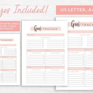 Goal Tracker Planner Page, Goal Tracker Printable, Productivity Planner ...