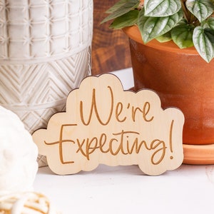 We're Expecting Sign, Pregnancy Announcement Sign, Wooden Pregnancy ...