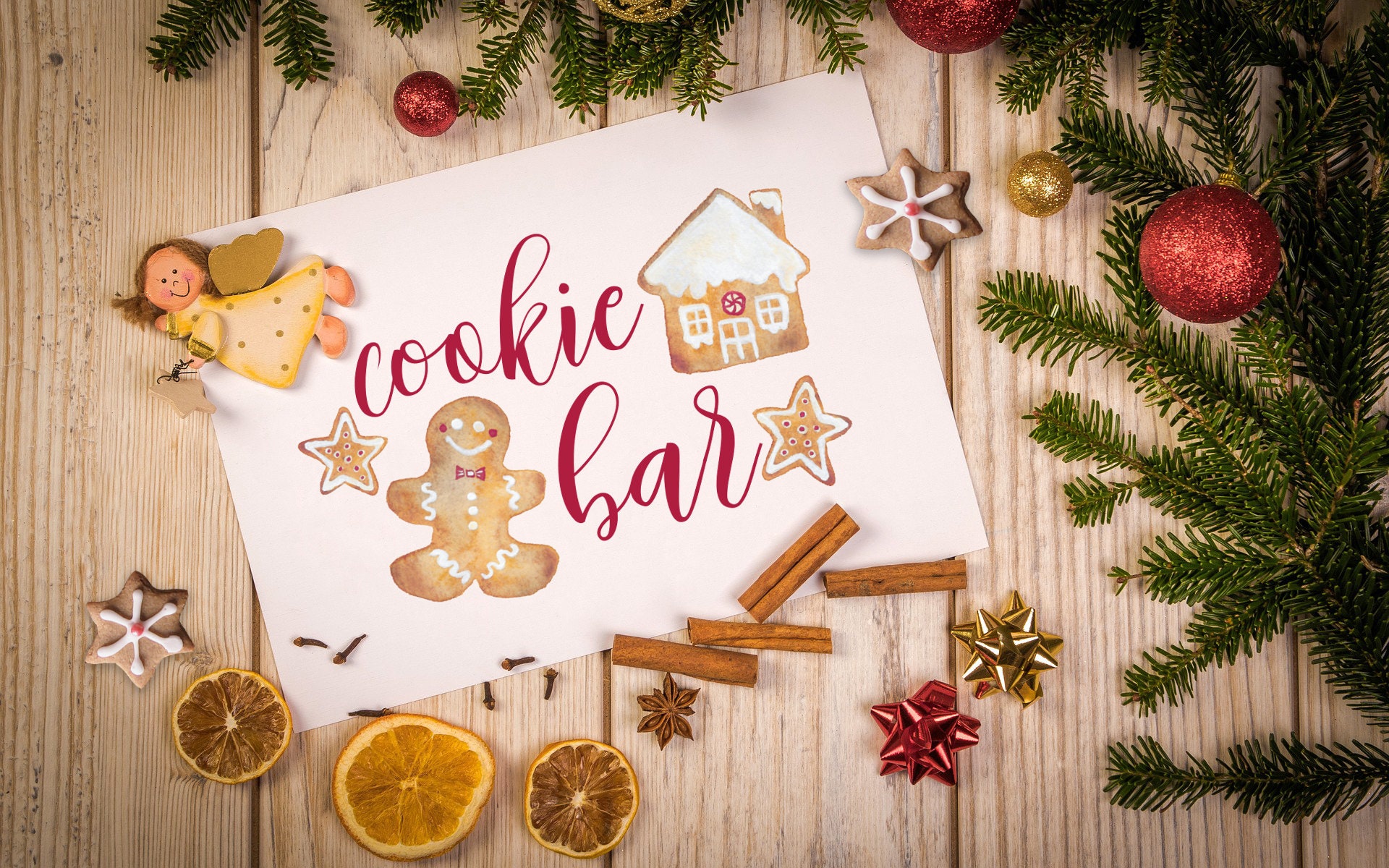 Cookie Bar Sign Christmas Cookie Sign Christmas Decoration - Etsy Canada