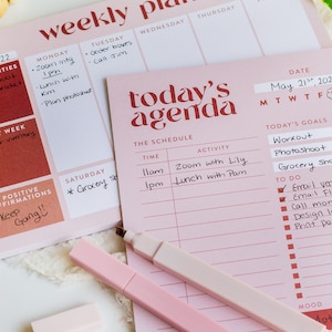 Agenda Notepad Bundle, Weekly Agenda Notepad, Daily To-do List, Gifts ...