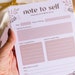 Note to Self Journal Notepad, Self Care Journal, Self Care Planner ...
