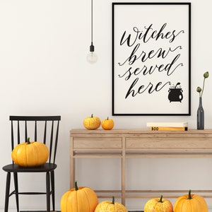 Witches Brew Sign, Halloween Printable Sign, Halloween Art Print, Fall ...