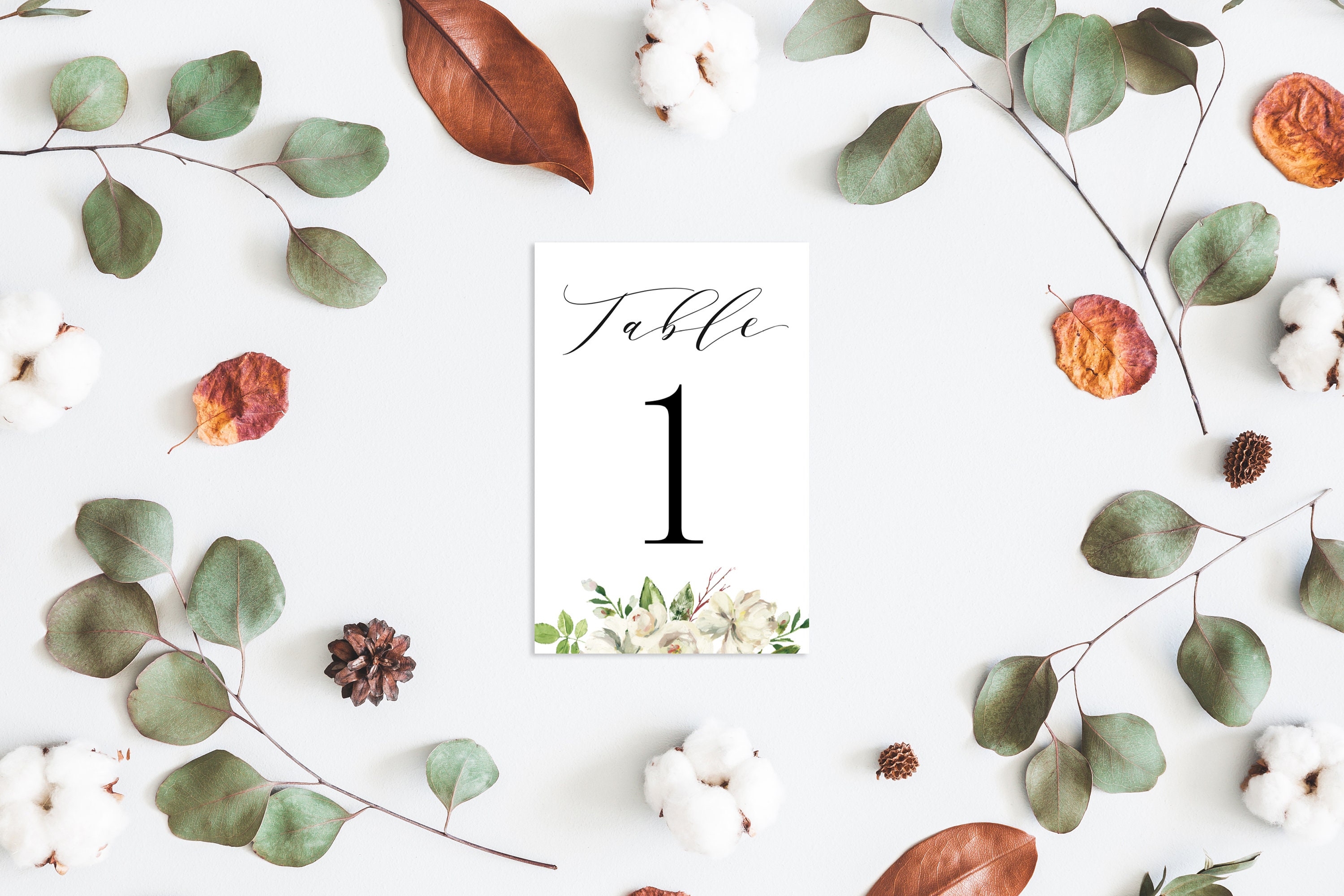 Printable Table Numbers Wedding Table Numbers Floral Table | Etsy