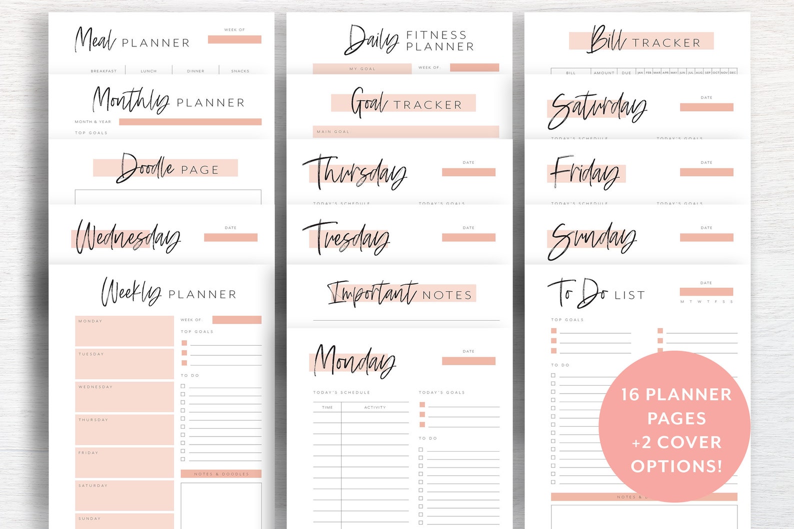 Printable Planner Bundle, Daily Planner, Productivity Planner ...