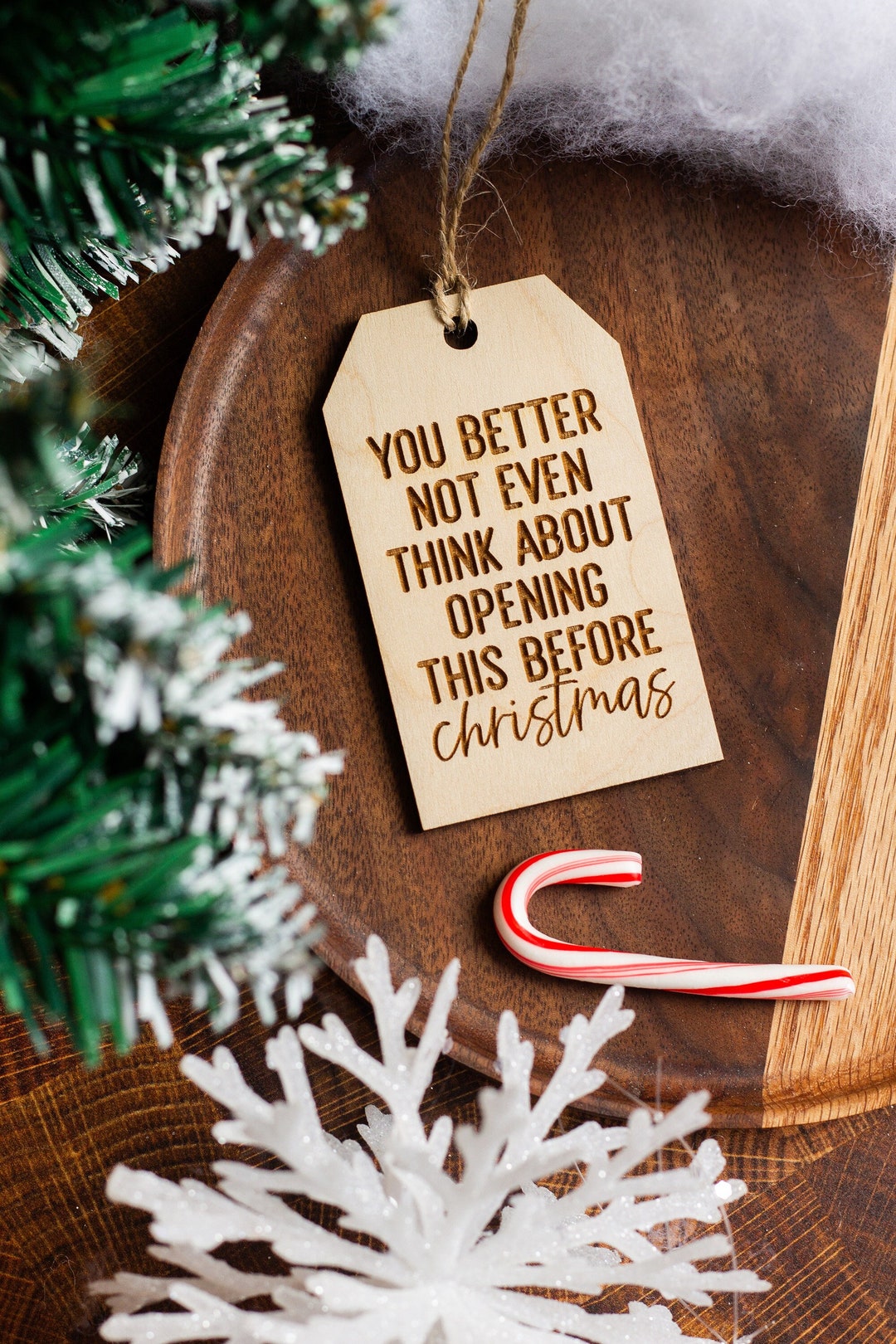Funny Christmas Wooden Gift Tag, Funny Wooden Gift Tag, Wooden ...