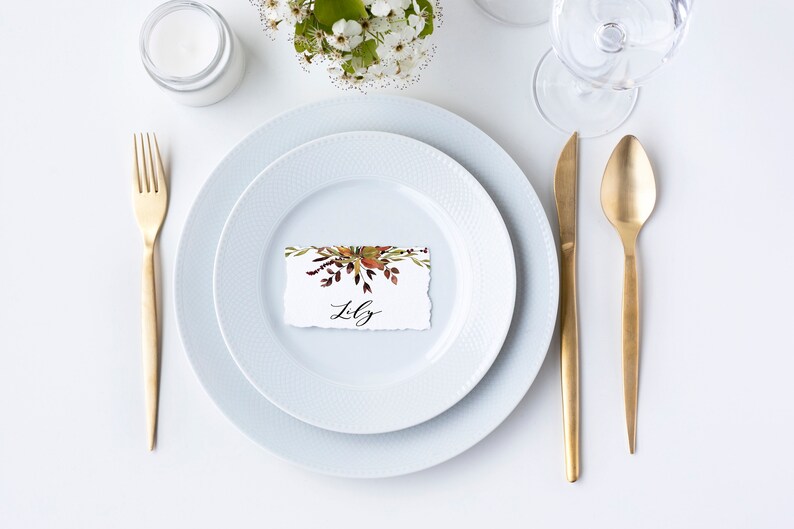 Thanksgiving Place Cards Autumn Place Cards Folded Tent | Etsy