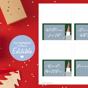 Christmas Place Cards, Winter Place Cards, Folded Tent Cards, Christmas ...