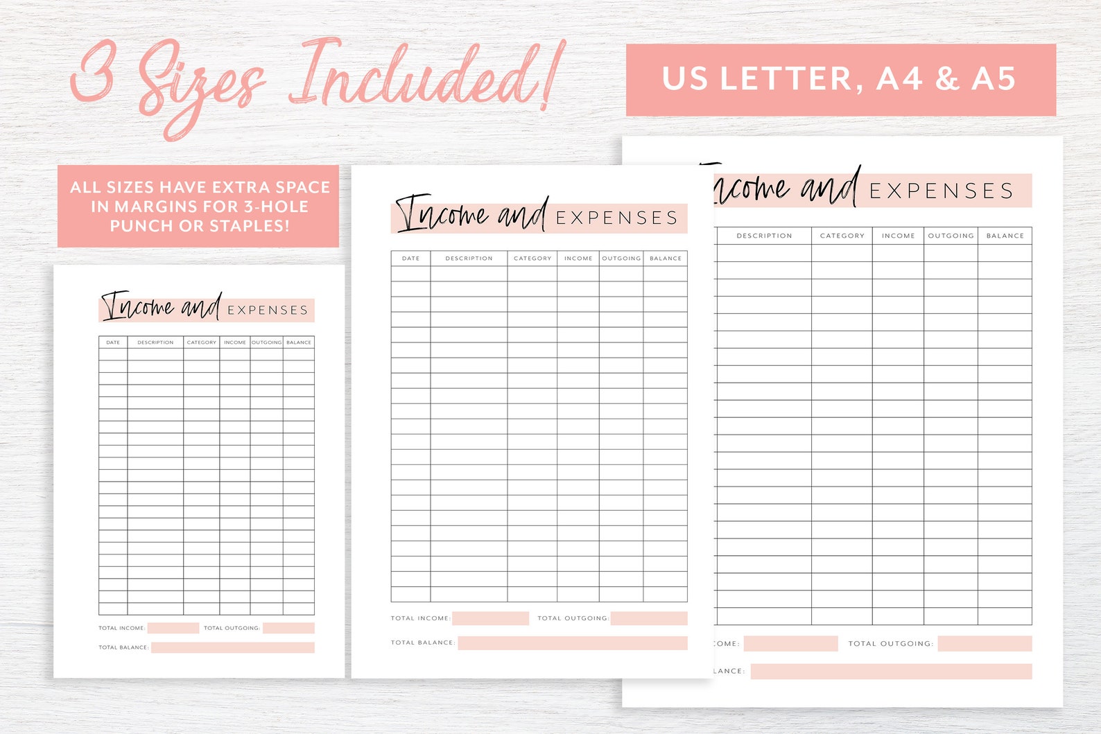 Income and Expenses Tracker Printable Planner Page Finance | Etsy
