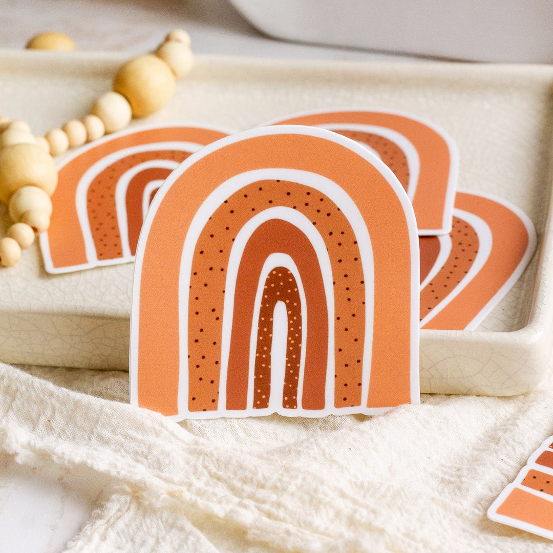 Boho Rainbow Sticker, Vinyl Sticker, 3" X 3", Waterproof Sticker, Water ...