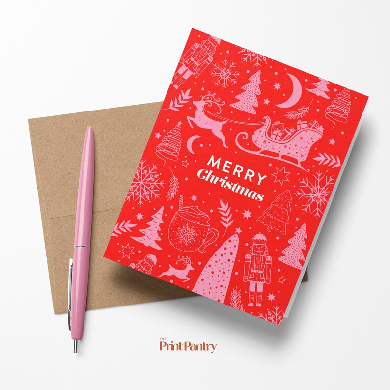 Illustrated Christmas Card, Secret Santa Cards, Christmas Cards for ...