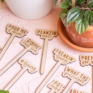 Funny Plant Stakes, Plant Markers, Garden Stakes, Garden Decor, Plant ...