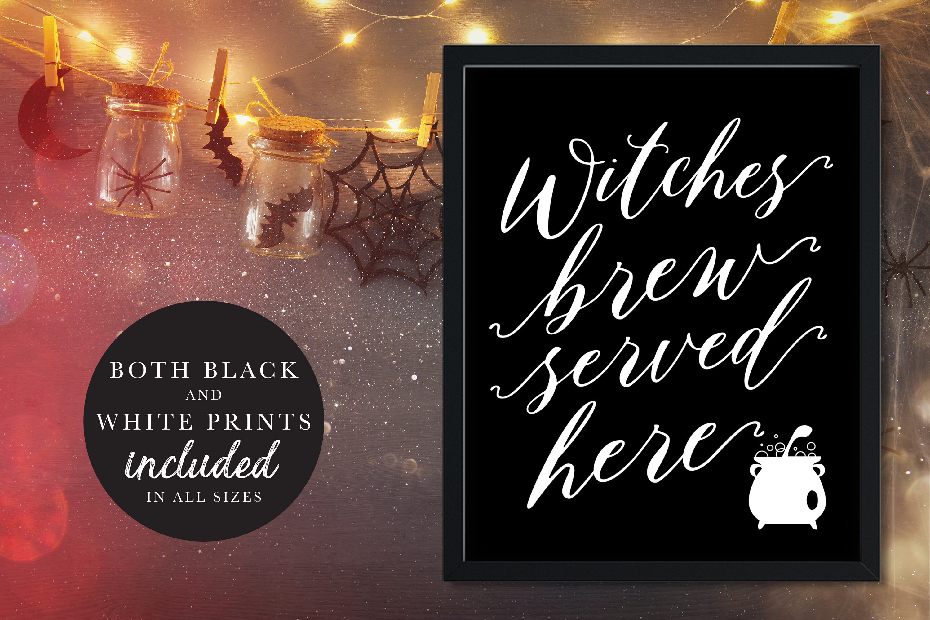 Witches Brew Sign, Halloween Printable Sign, Halloween Art Print, Fall ...