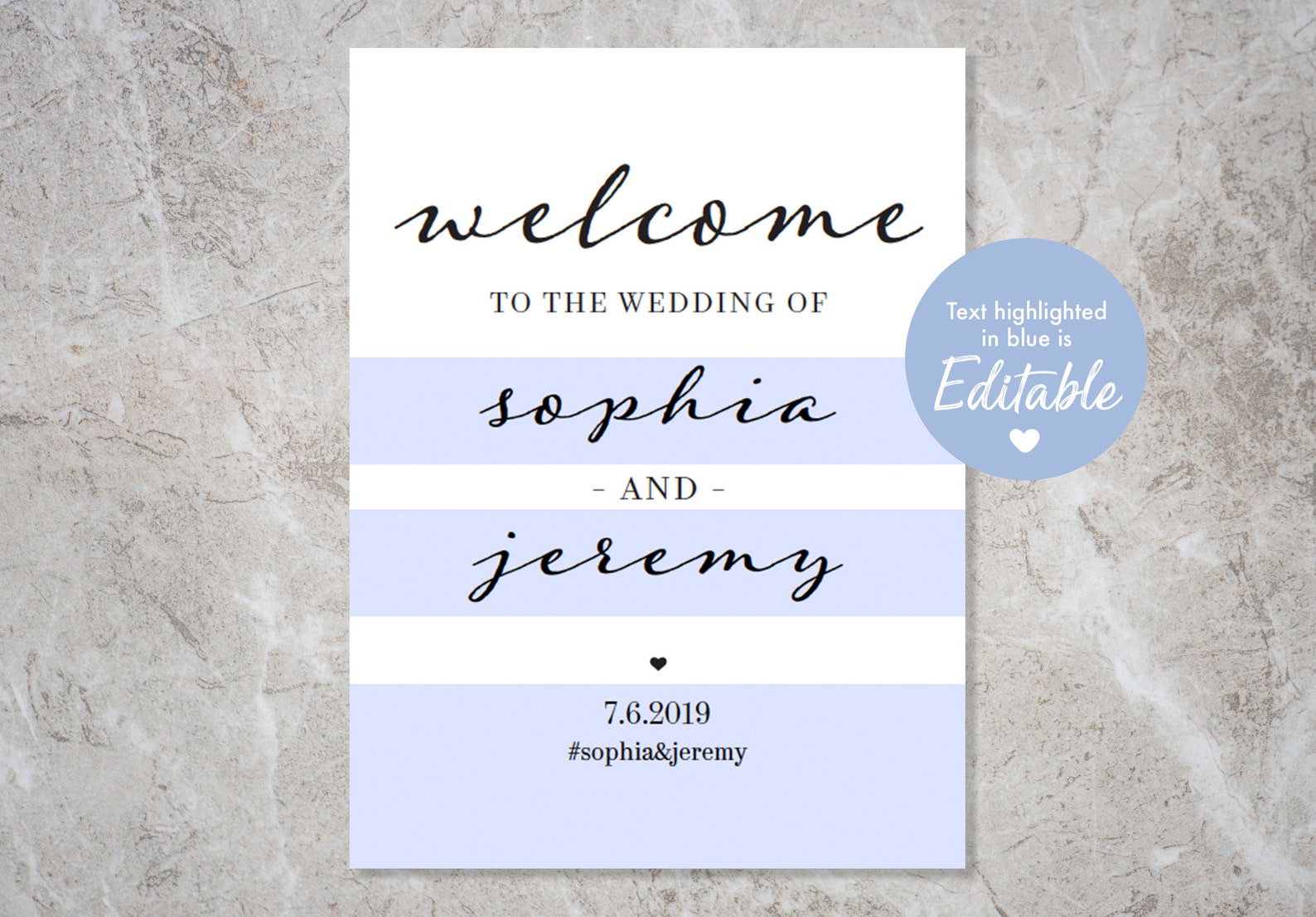 Welcome Wedding Sign Template, Calligraphy Wedding Sign, Wedding Sign ...