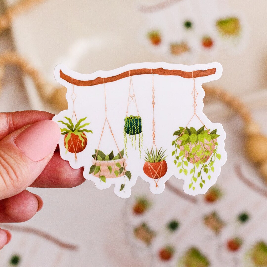 Hanging Plant Sticker, Plant Lover Gift, Plant Sticker, Houseplant ...