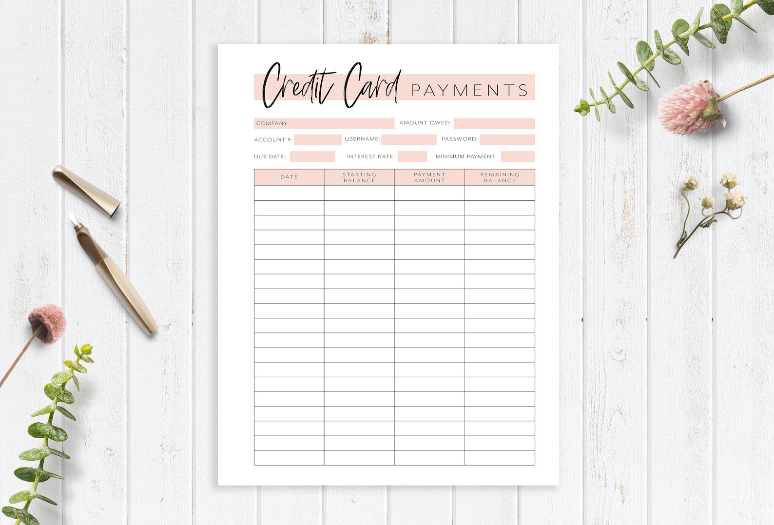 Credit Card Payment Tracker Printable Planner Page Finance - Etsy Credit Card Payment Tracker Printable Planner Page Finance - Etsy