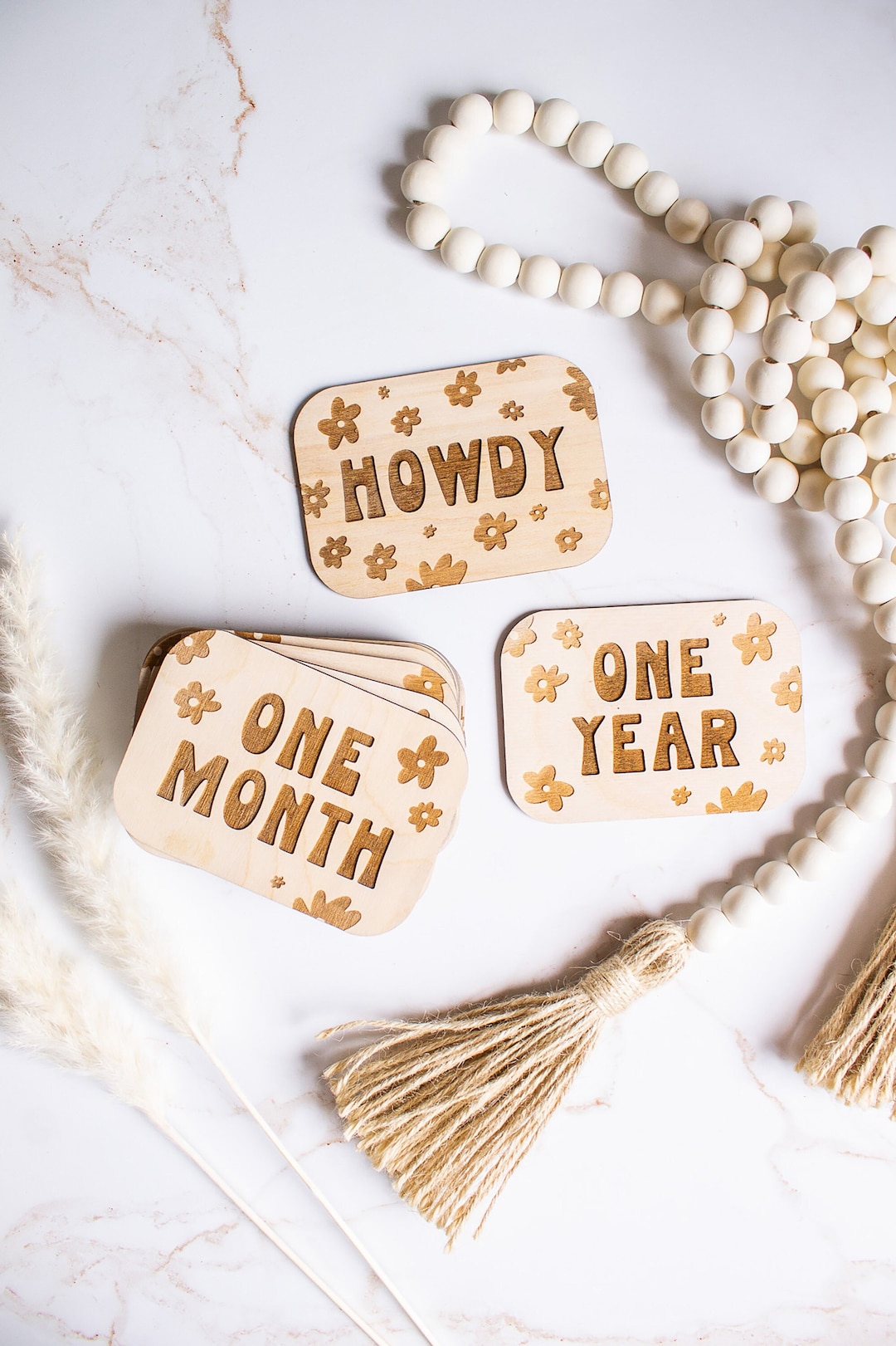 Retro Baby Monthly Milestone Cards, Milestone Marker Set, Baby Month ...