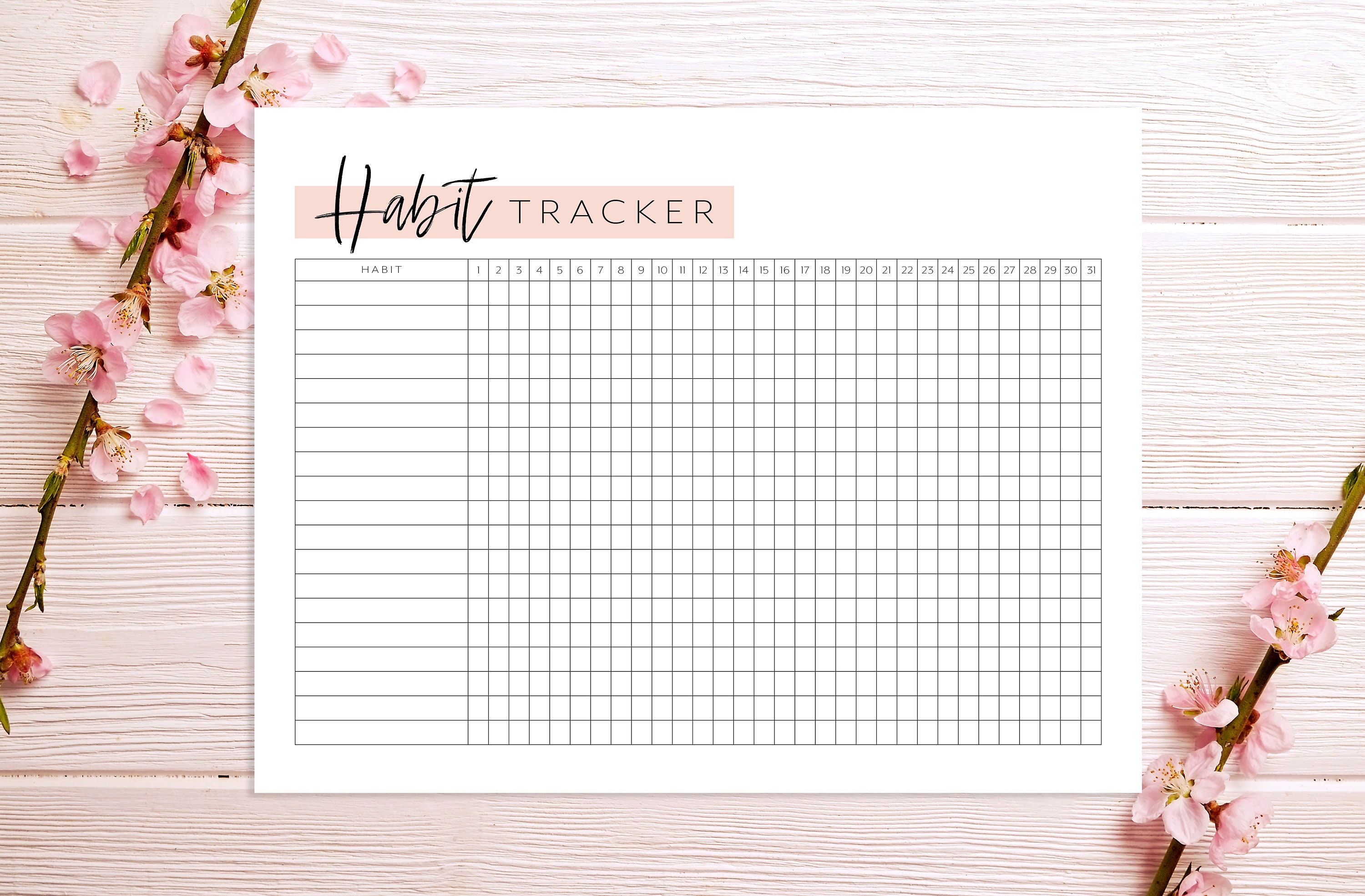 Habit Tracker Printable Habit Tracker Planner Page Daily - Etsy