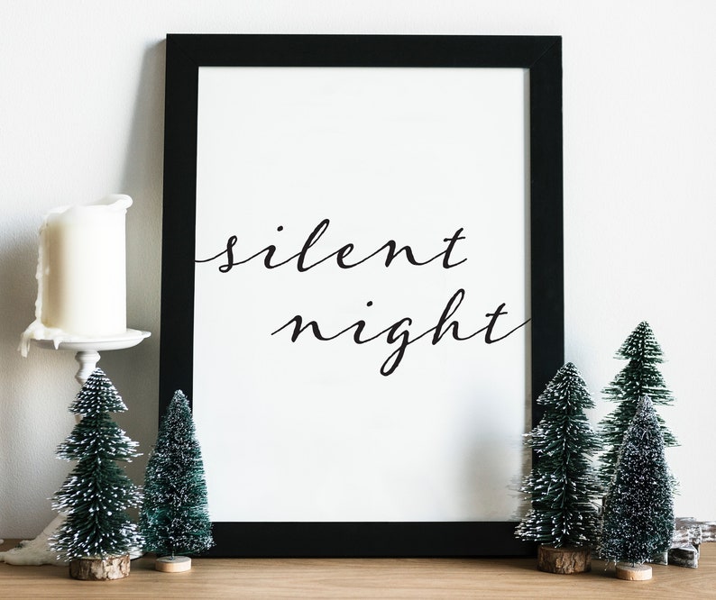 Silent Night Christmas Printable Christmas Printable Wall | Etsy