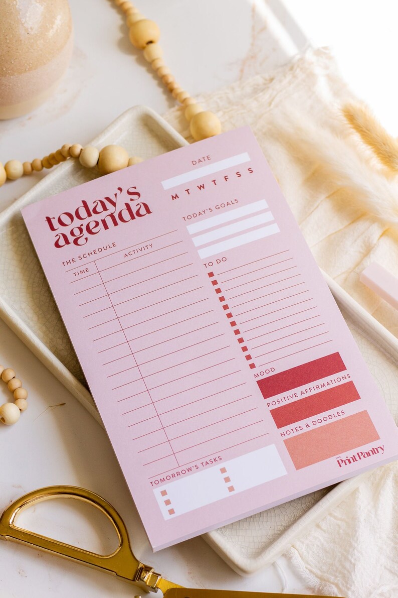 Agenda Notepad Bundle Weekly Agenda Notepad Daily To-do - Etsy