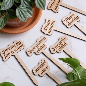 Funny Plant Stakes, Plant Markers, Garden Stakes, Garden Decor, Plant ...