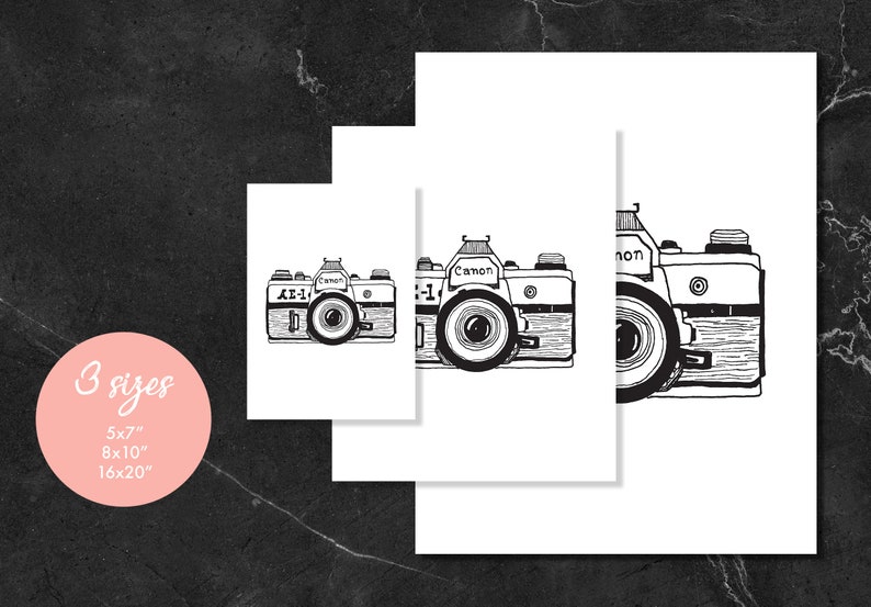 Camera Art Print Illustration Print Photographer Gift | Etsy